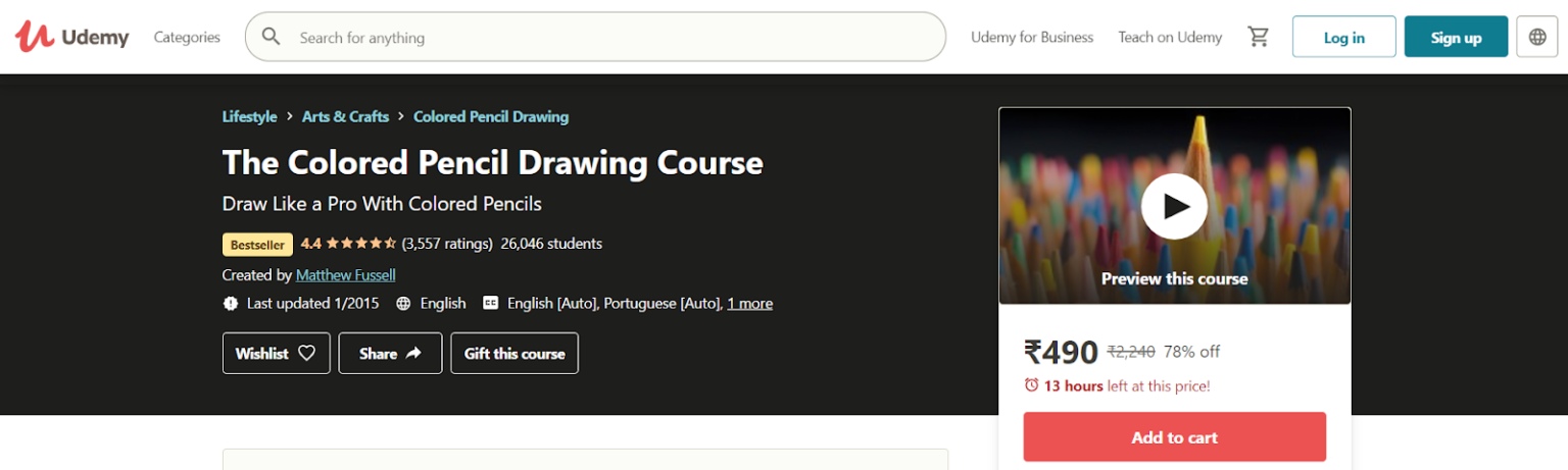 10 Best Color Pencil Drawing Courses, Classes: Pricing, USPs, Review